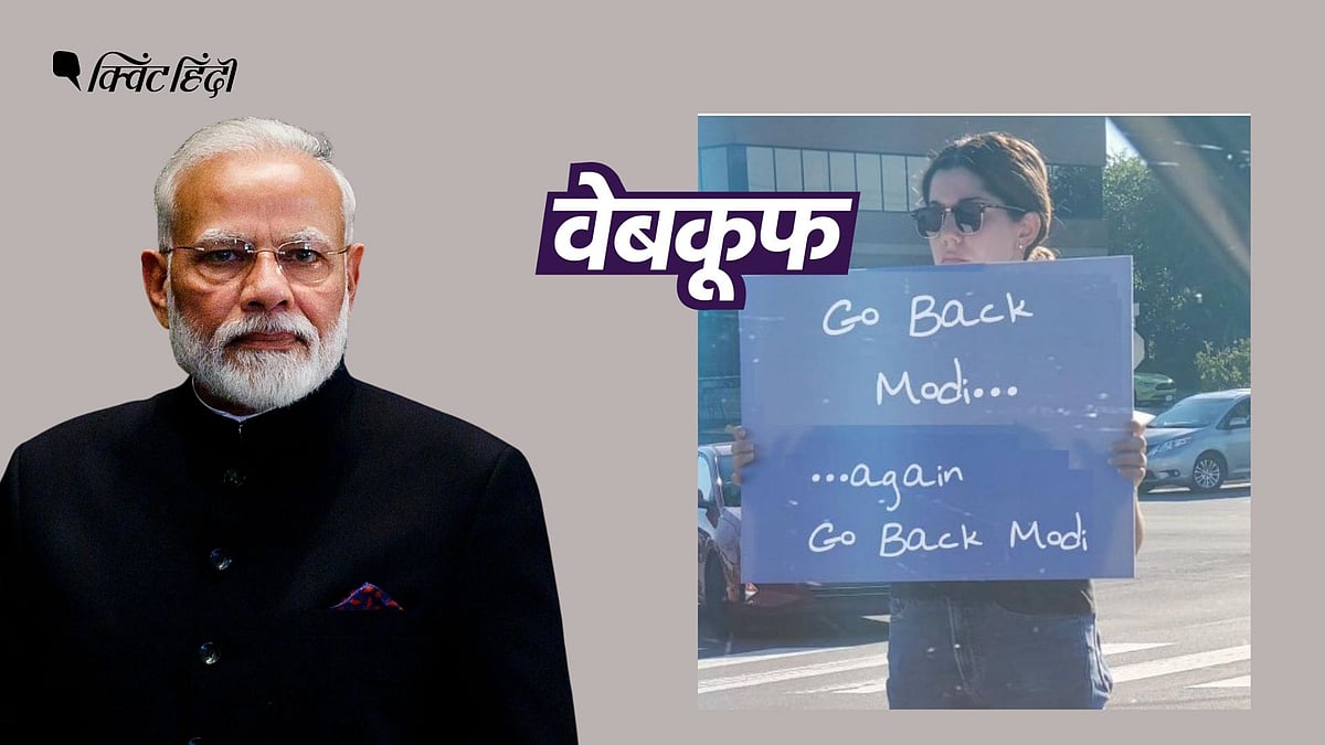 Go Back Modi Poster Fact Check। 'Go Back Modi' लिखा पोस्टर पकड़े महिला ...