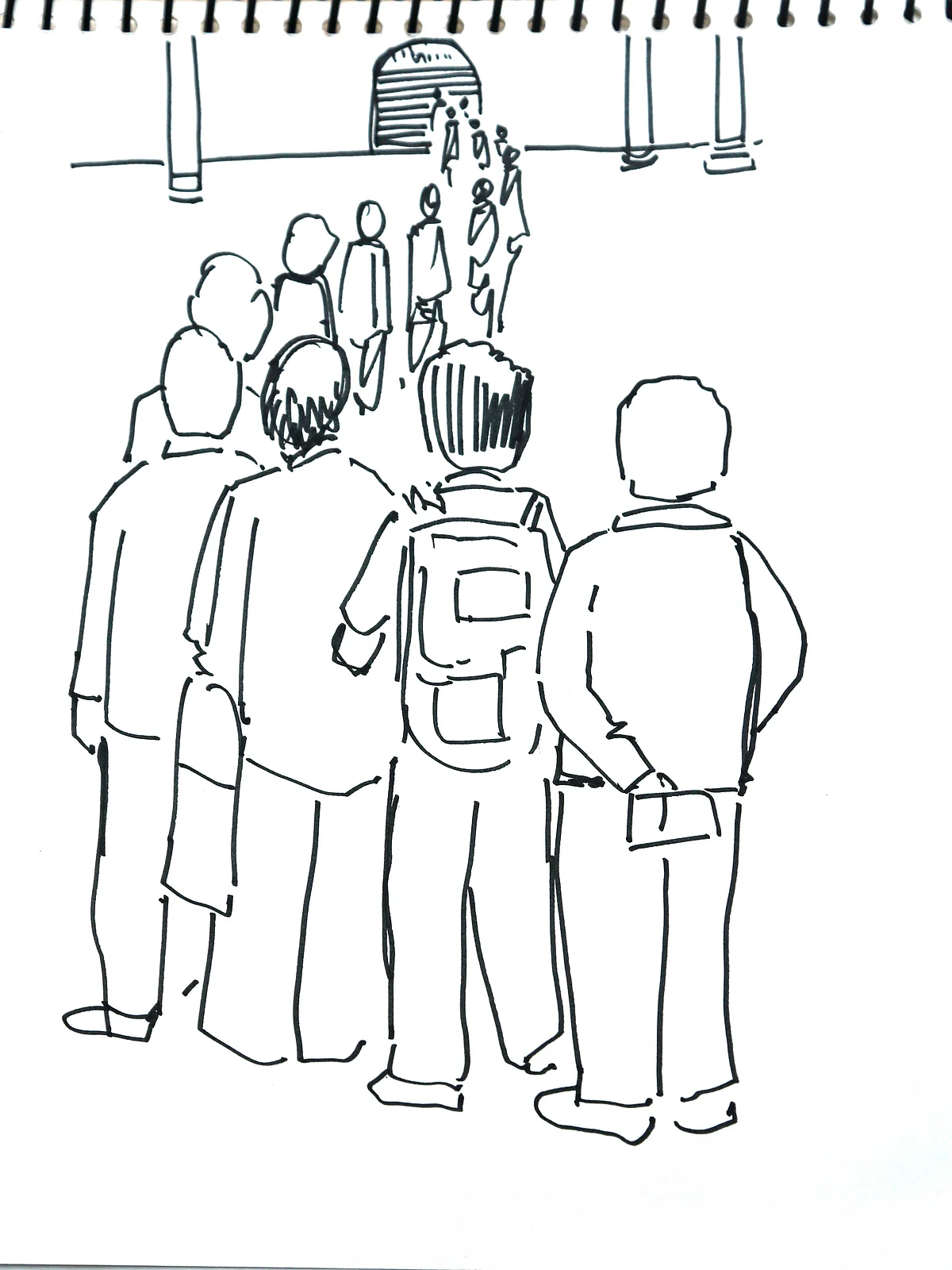 Life in the Time of Note Ban: Sketching People at ATM Queues