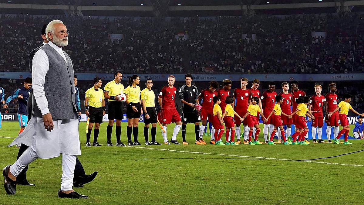 In Pictures: PM Modi Graces Indian Football’s Historical Moment