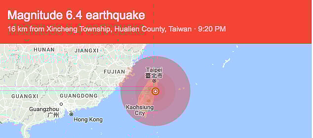 Aftershocks Hamper Rescue Work as Taiwan Quake Toll Rises to 10