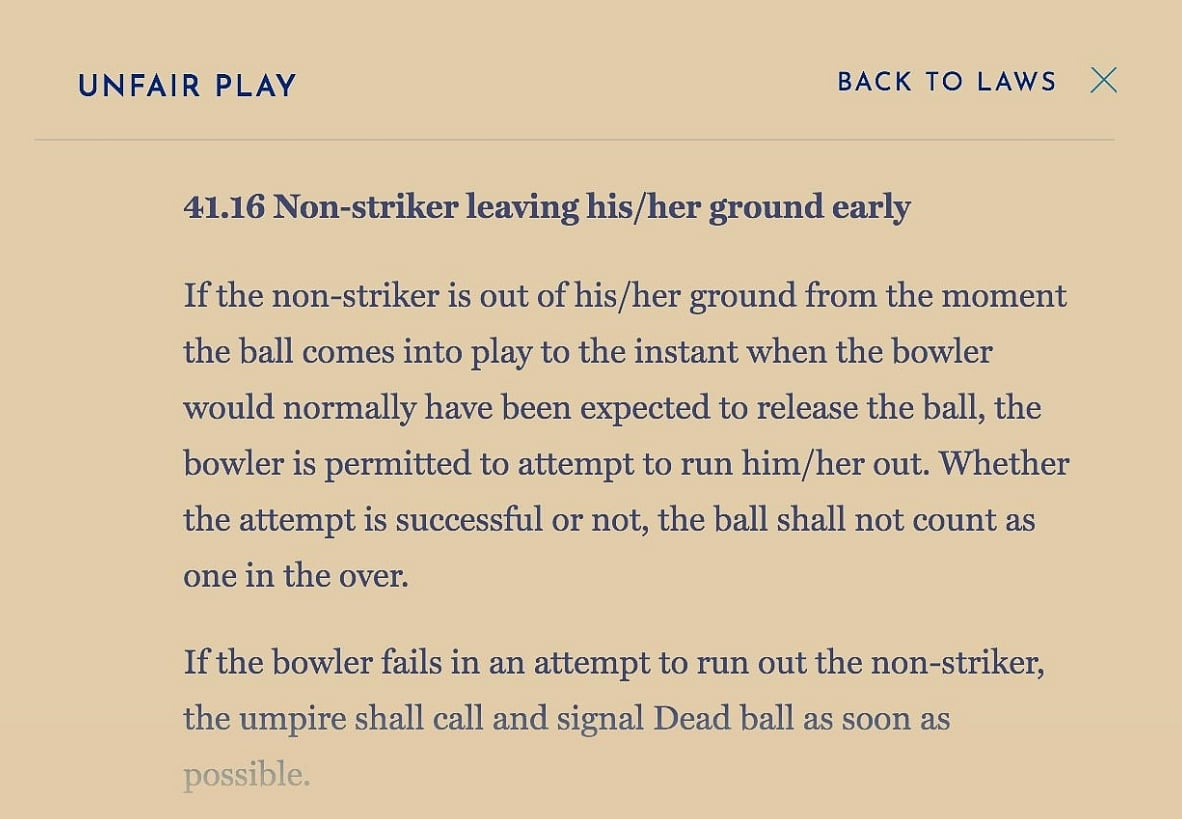 What is Mankading in Cricket? Rules of Mankading, Technique Used by R ...