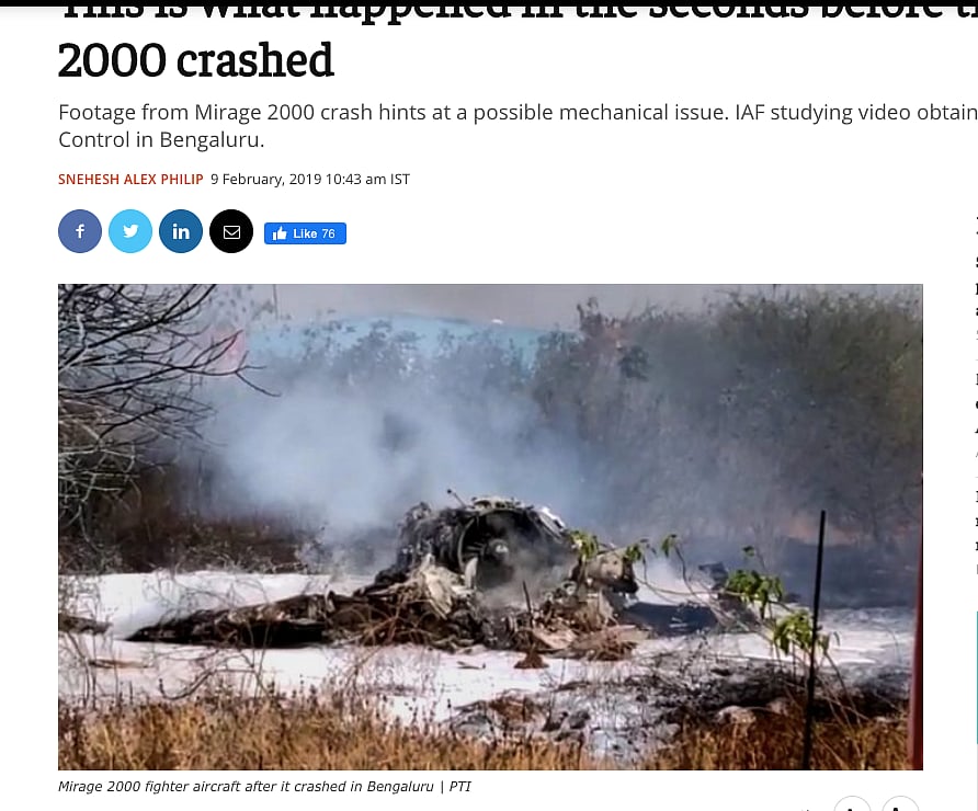 Fact Check of Rafale Crash | Old Photos of Mirage 2000 Crash in 2019 ...