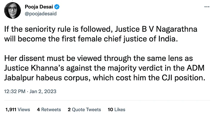 Justice BV Nagarathna, Sole Dissenting Voice in Demonetisation Case ...