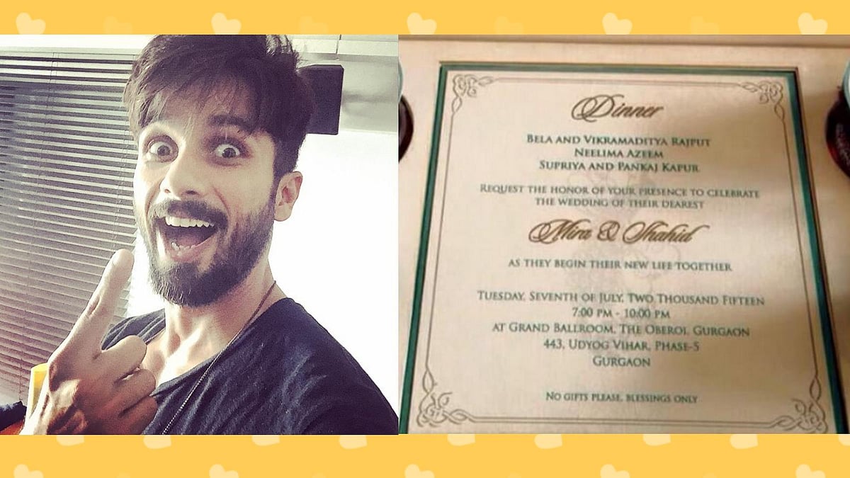 Have You Seen Shahid Kapoor’s Invitation Card Yet?