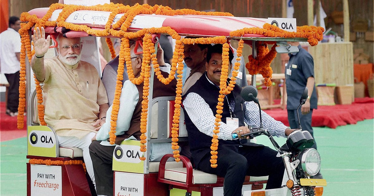 Ola Launches E-Rickshaw Booking, PM Modi Takes the First Ride