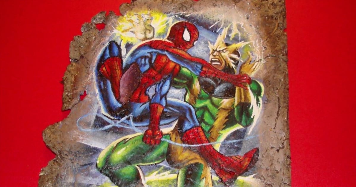 Artist Creates Marvel Comic Characters on Spider Cobwebs