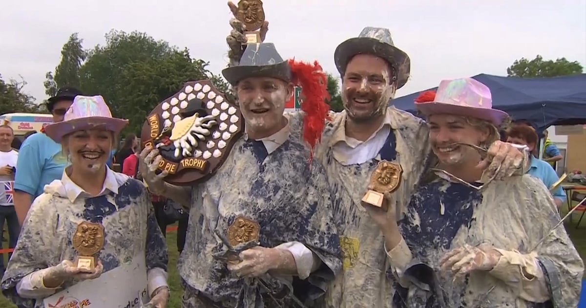 Pie Throwing Enthusiasts Take Part in World Custard Pie C’ships