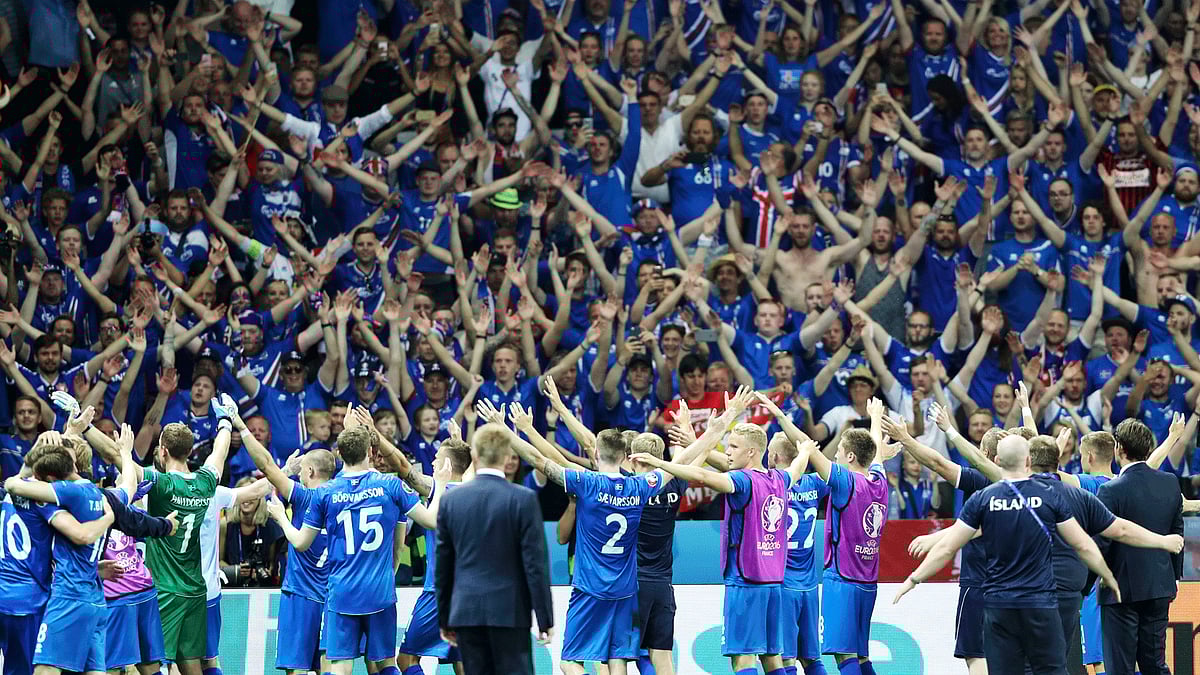 Iceland Football Team Celebrates With Fans After an Epic Victory!