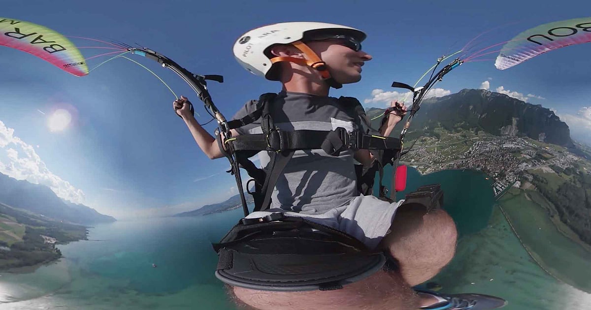360 Video: Paragliding Practise Session in Swiss Alps