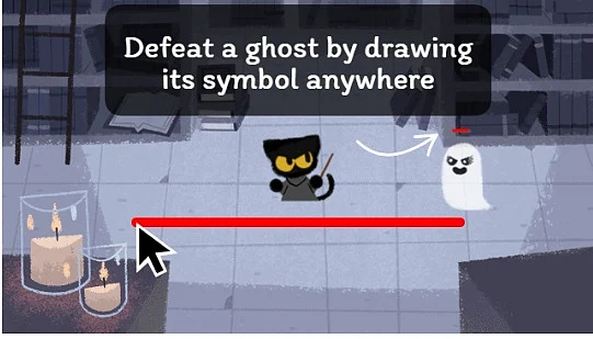 This Halloween, Google Doodle Has a Wizard Cat Fighting Ghosts
