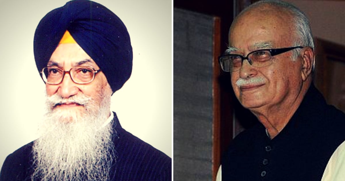 LK Advani Condoles Former Punjab CM Surjit Singh Barnala’s Death