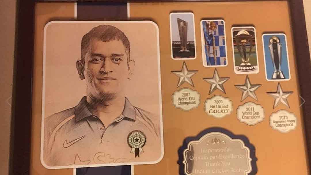 ‘Four Star’ MS Dhoni Presented Unique Memento by India Teammates