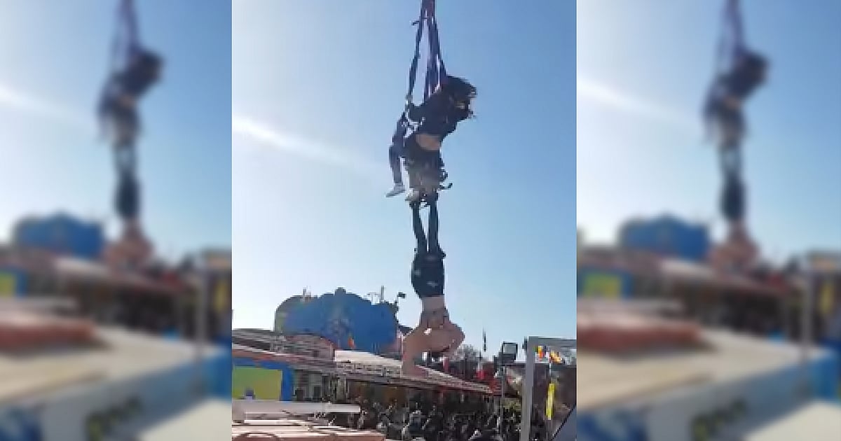 Watch: Woman Falls out of Adventure Ride in Paris, Dangles mid Air