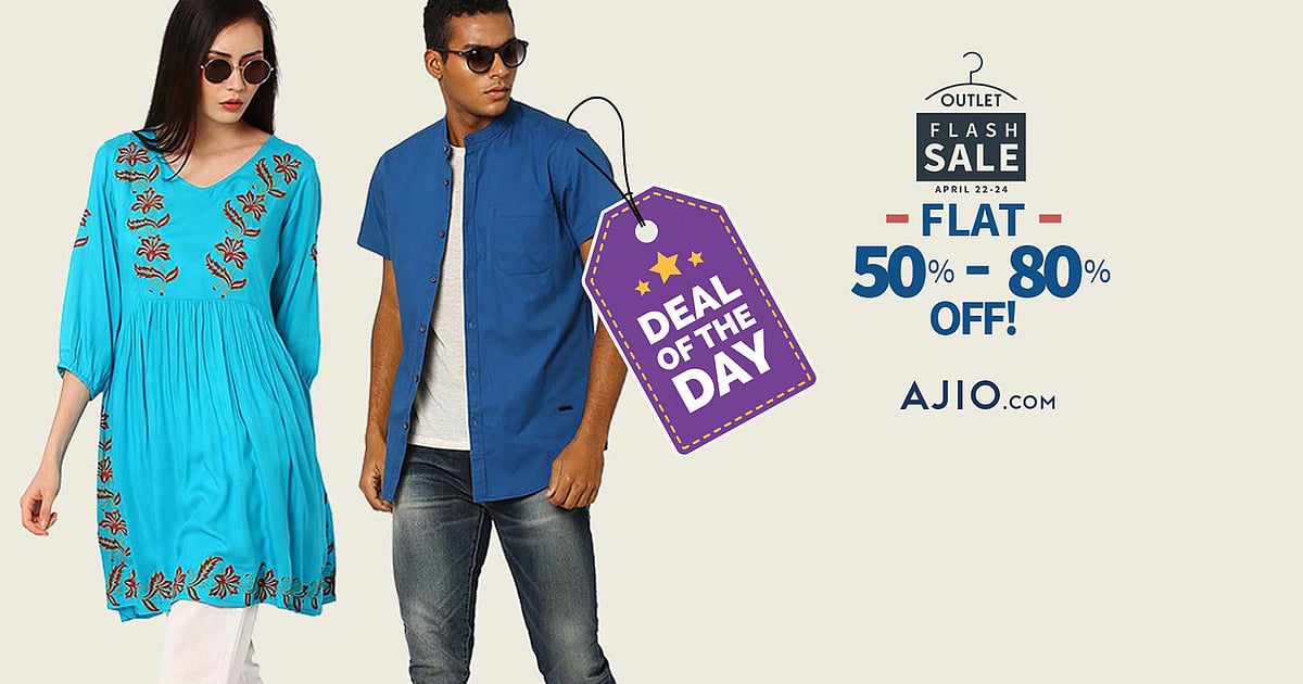 AJIO Outlet Flash Sale – Flat 50% - 80% Off On Select Apparel