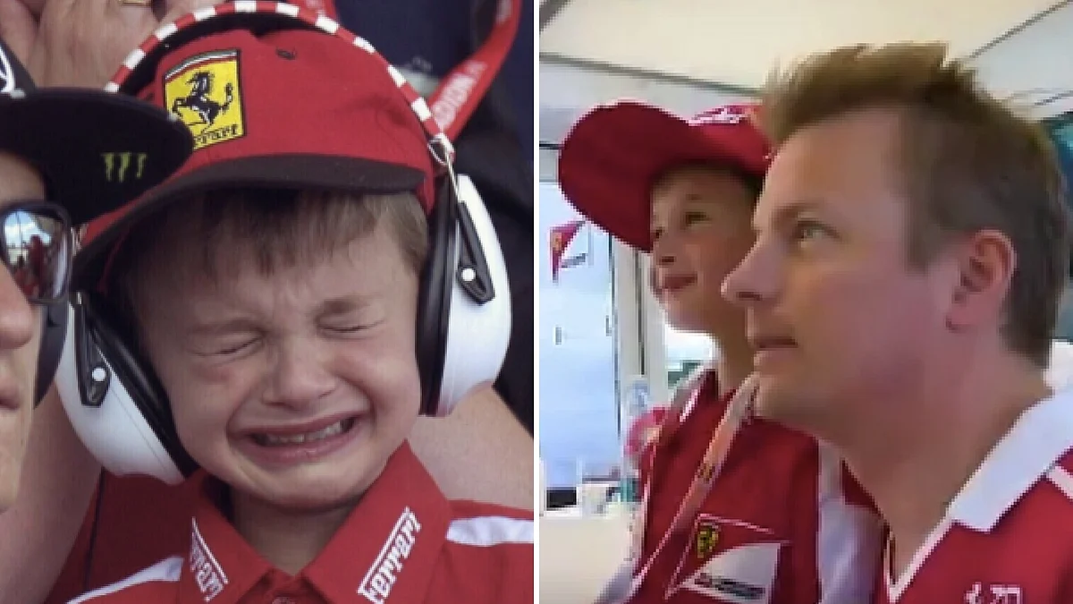 Watch: Caught on Camera Crying, 6-Year-Old Meets Kimi Raikkonen