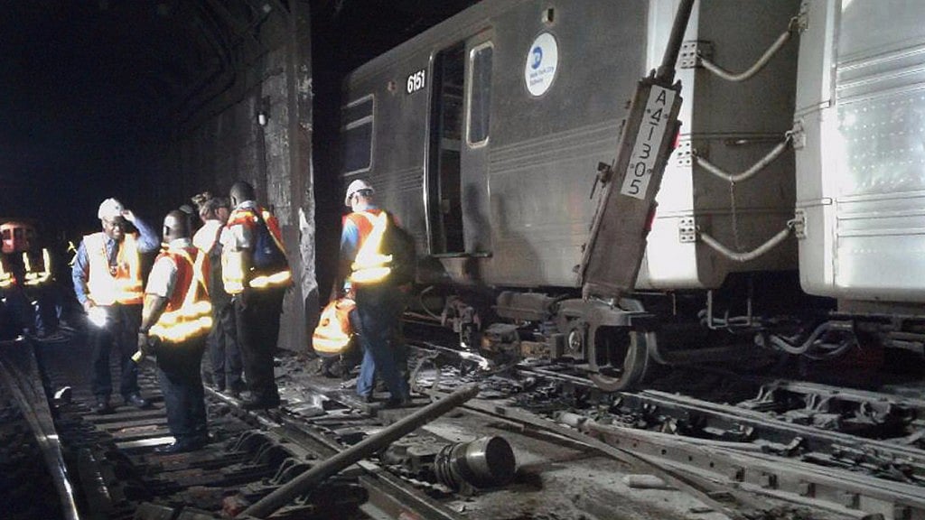 Derailed Subway Train Injures About 36 in New York