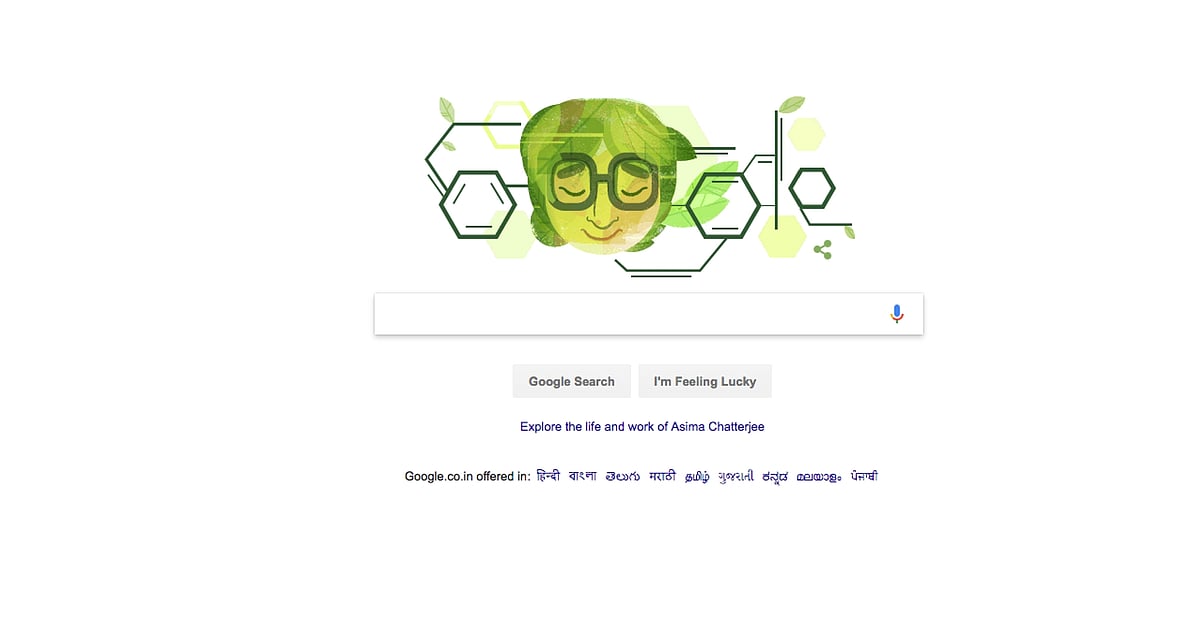 Happy 100th Birthday Asima Chatterjee! Love, Google Doodle