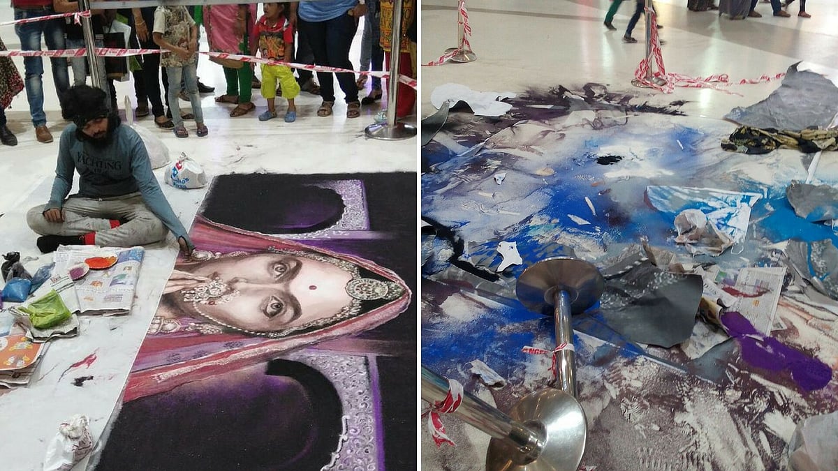 Mob Rubbed out ‘Padmavati’ Rangoli That Artist Took 48 Hrs to Make