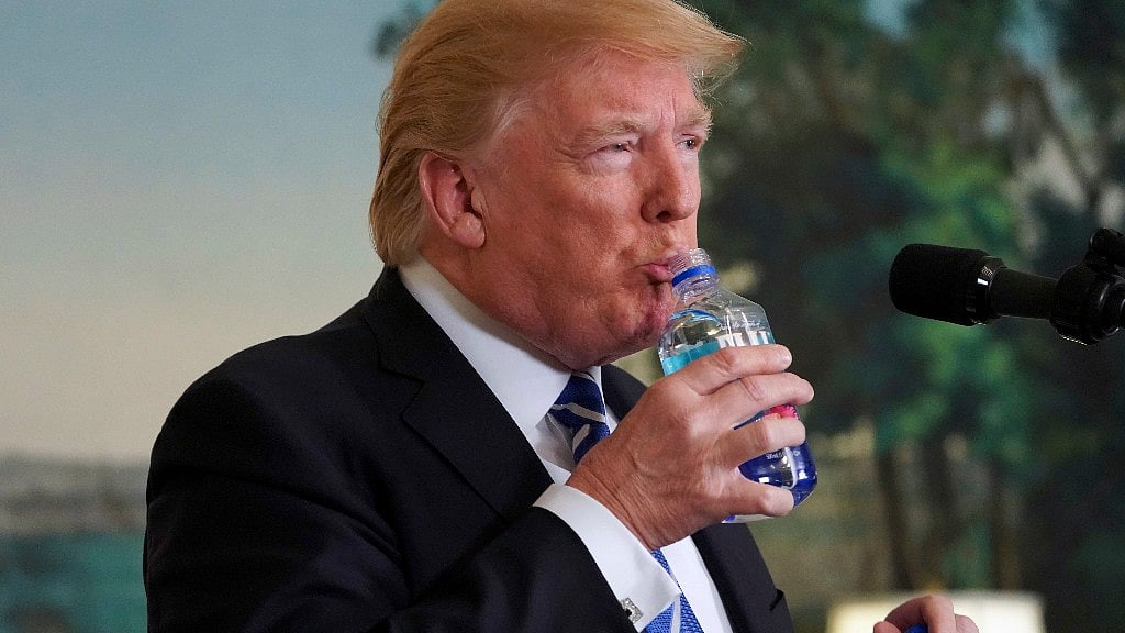 Donald Trump’s Awkward Water Bottle Moment Steals the Show