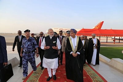 Modi lands in Oman