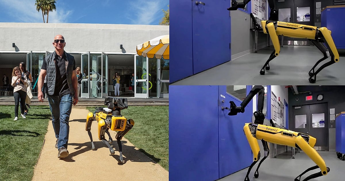 Jeff Bezos Takes His Robot Dog for A Walk! Careful, This One Bytes