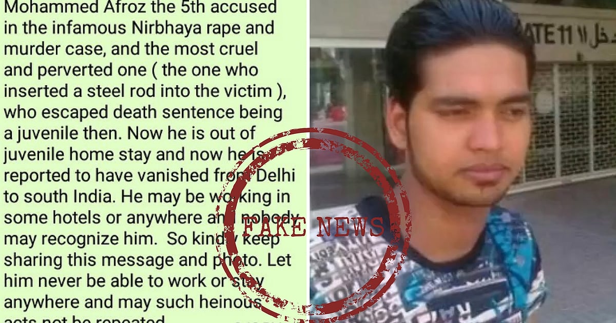 Fake Picture of Nirbhaya Case Accused Circulates on Social Media