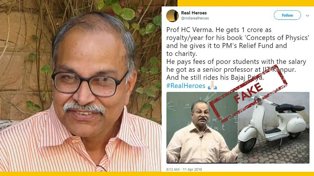 Popular Physics Prof HC Verma Debunks False Claim About Himself