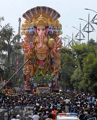 Ganesh procession underway in Hyderabad