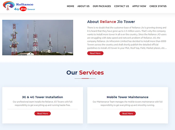 Jio Tower Installation Scam: Fake Reliance Jio Website to apply for Jio ...