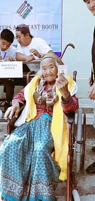 107-year-old woman casts vote in Sikkim