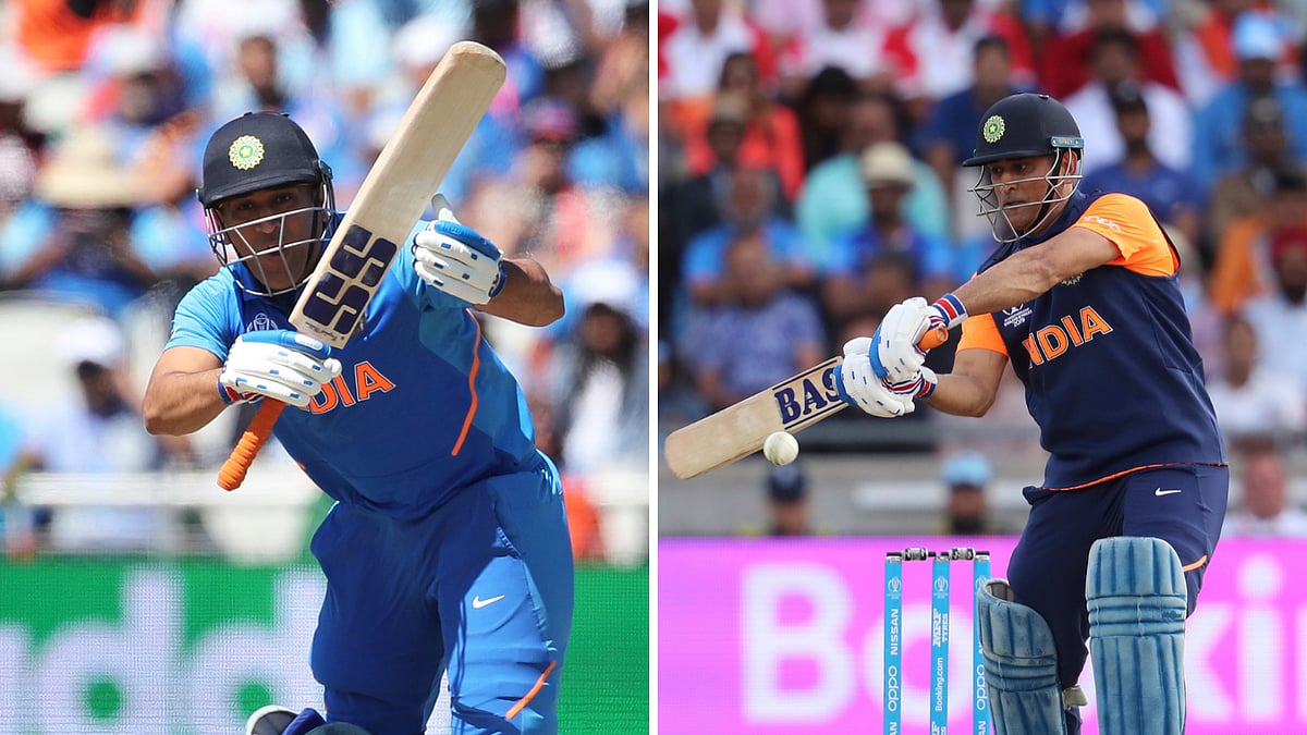 MS Dhoni Playing With Bats With Different Logos To Thank Brands