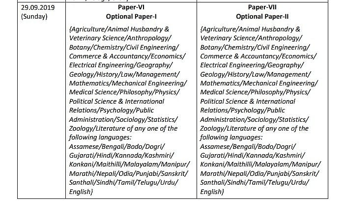 UPSC Civil Services (Main) Exam 2019 Timetable 2019: UPSC Released Time ...
