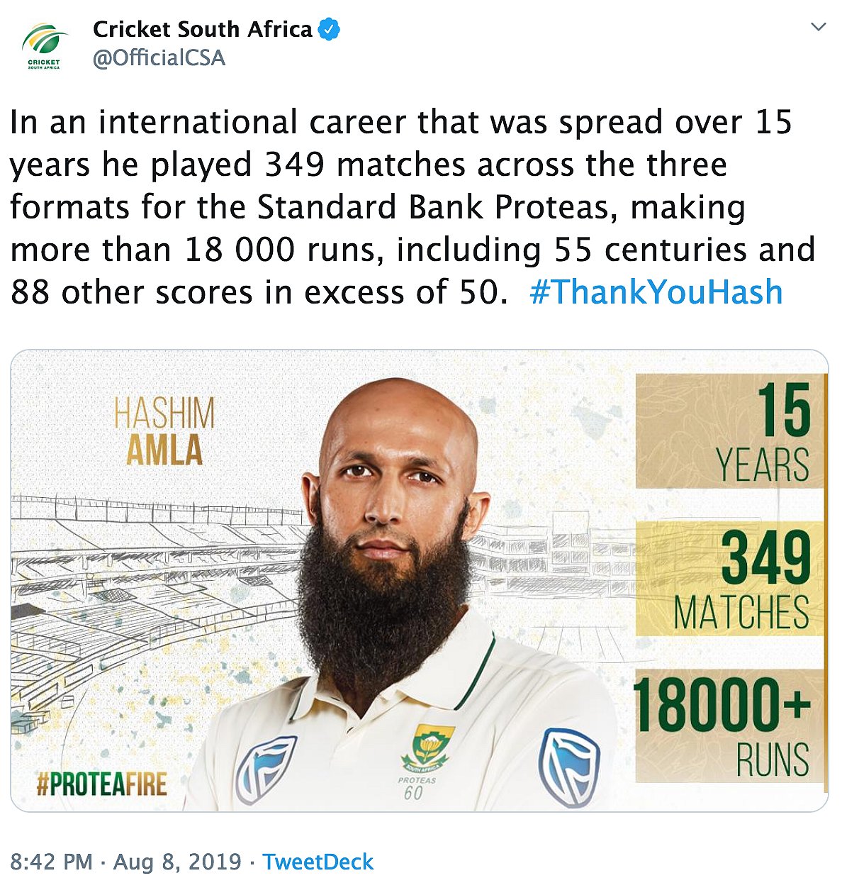 Big Records Hashim Amla Owns as He Announces His Retirement