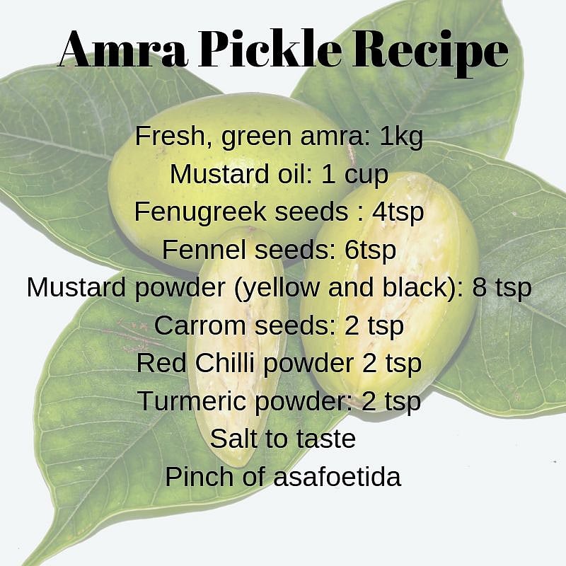 FIT Recipe : Amra Pickle Recipe |Amra has a ton of medicinal benefits ...
