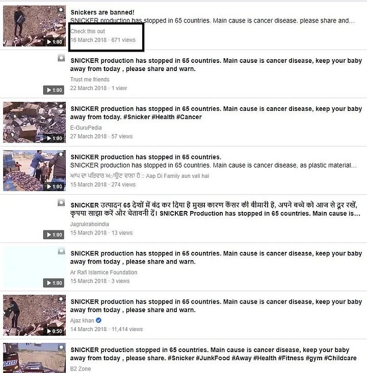 Snicker Bars Cause Cancer, Destroyed and Banned Claim Users on Facebook ...