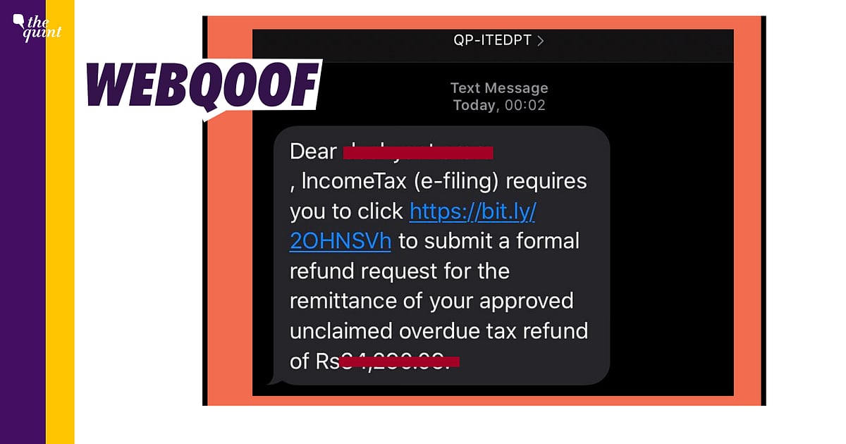 Fact Check Of Message Regarding Link to Request Income Tax Refund ...