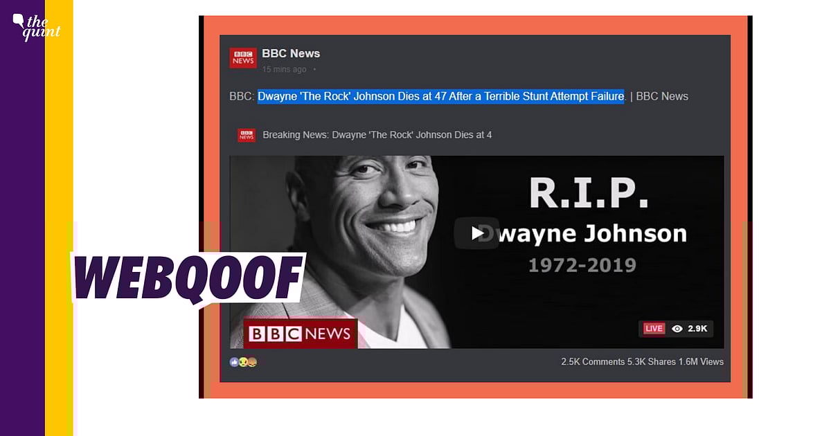 Fact check of website claiming Dwayne Johnson aka The Rock is Dead ...