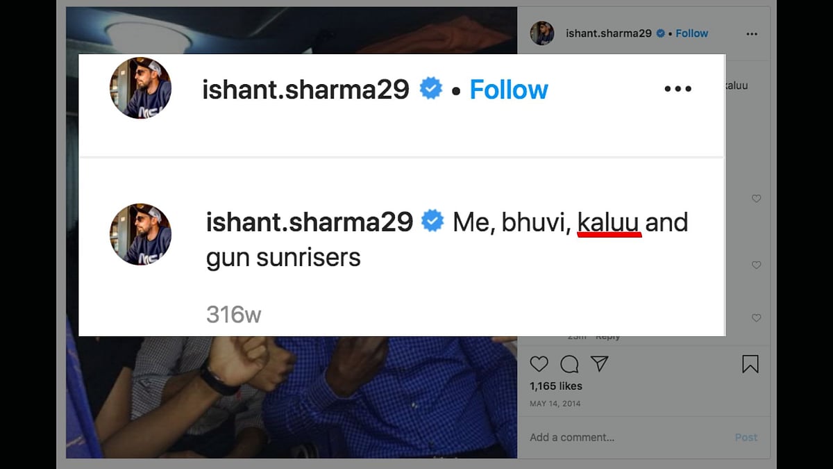 Ishant’s Insta Post Calling Sammy ‘Kalu’ Corroborates His Claim