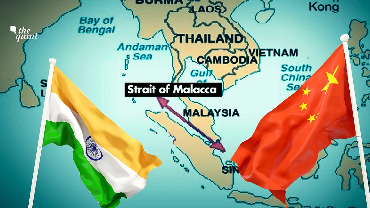 Labeled Ocean Map Malacca Strait