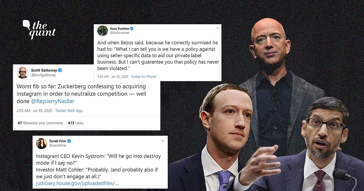 Mark Zuckerberg, Jeff Bezos, Sundar Pichai Testimony Reactions By Tech ...