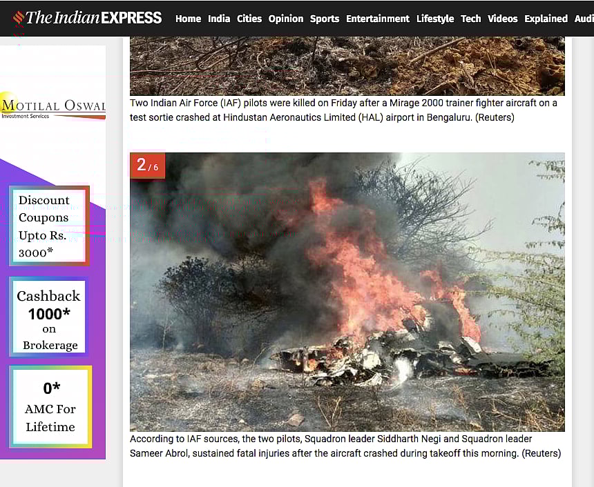 Fact Check of Rafale Crash | Old Photos of Mirage 2000 Crash in 2019 ...