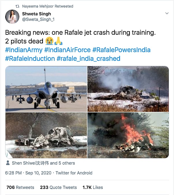 Fact Check of Rafale Crash | Old Photos of Mirage 2000 Crash in 2019 ...