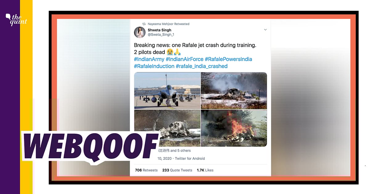 Fact Check of Rafale Crash | Old Photos of Mirage 2000 Crash in 2019 ...