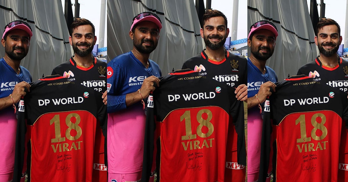 IPL 2020: Rahul Tewatia Gets Signed Jersey of Virat Kohli