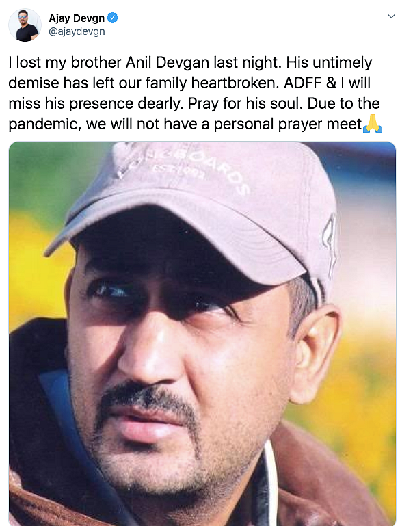 Ajay Devgn Mourns His Brother Anil Devgan's Demise
