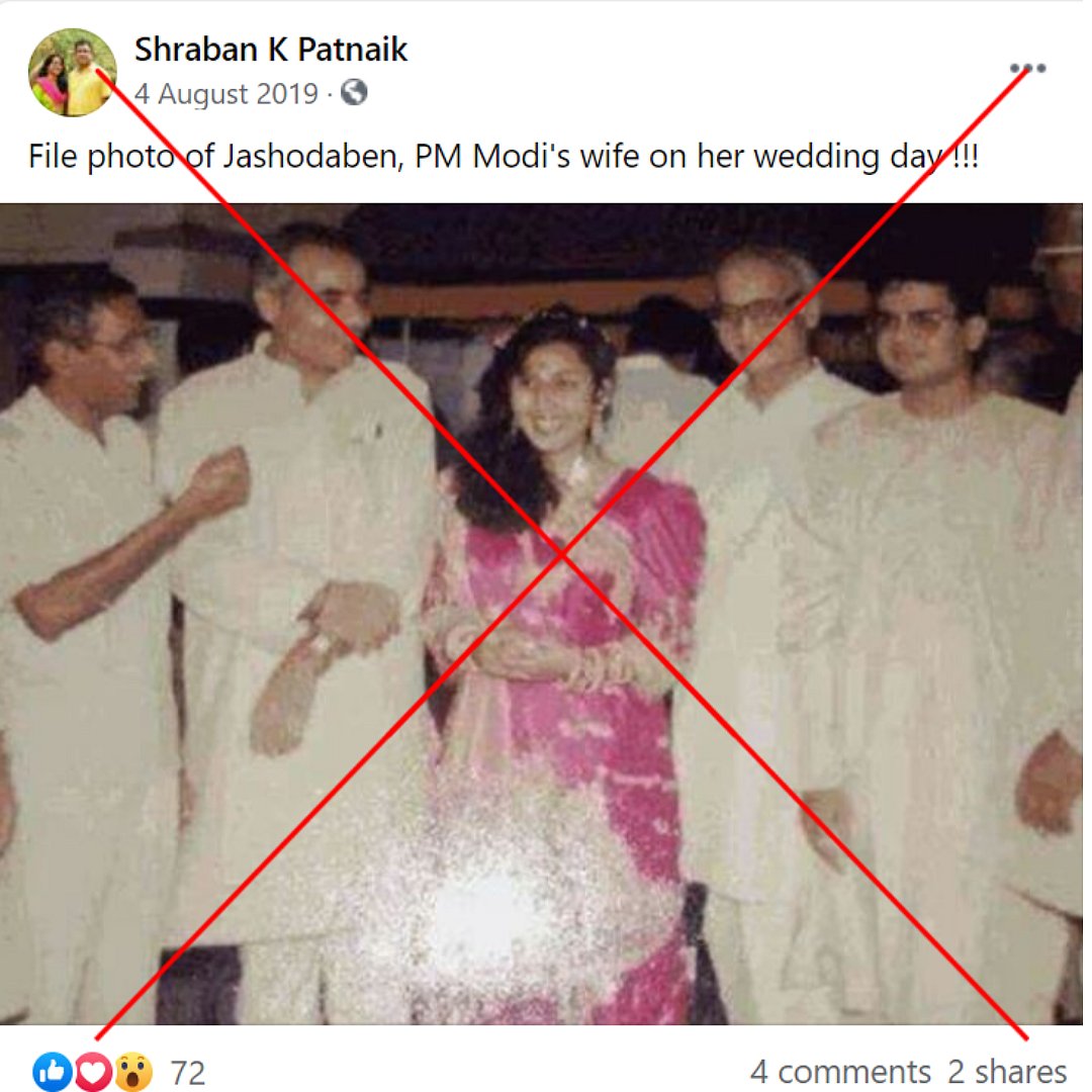 Fact-Check of Narendra Modi and Jashodaben’s Wedding Pic | No, This Pic ...