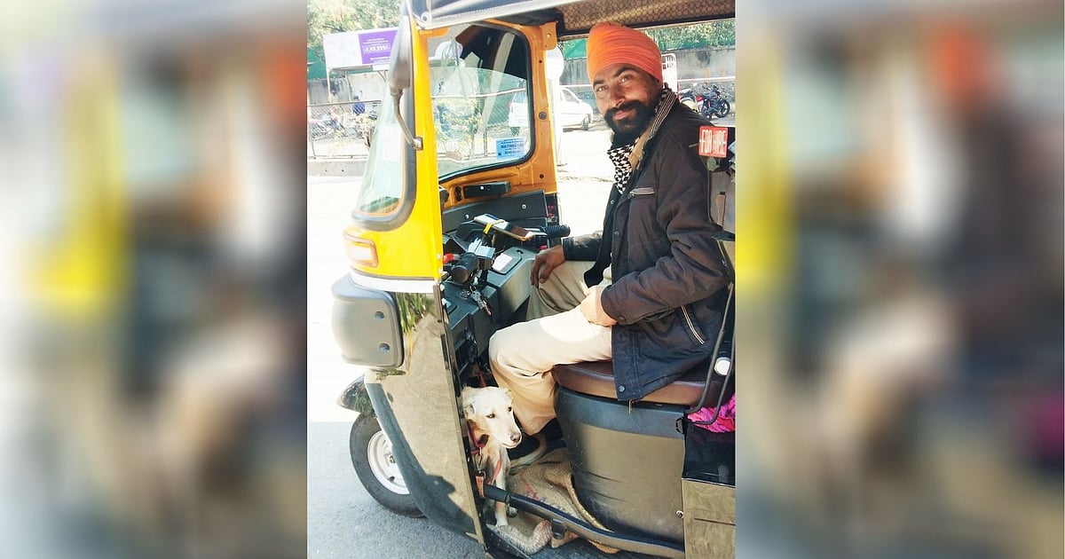 Auto Driver Accompanied by Pet Dog In His Rickshaw Goes Viral, Facebook ...