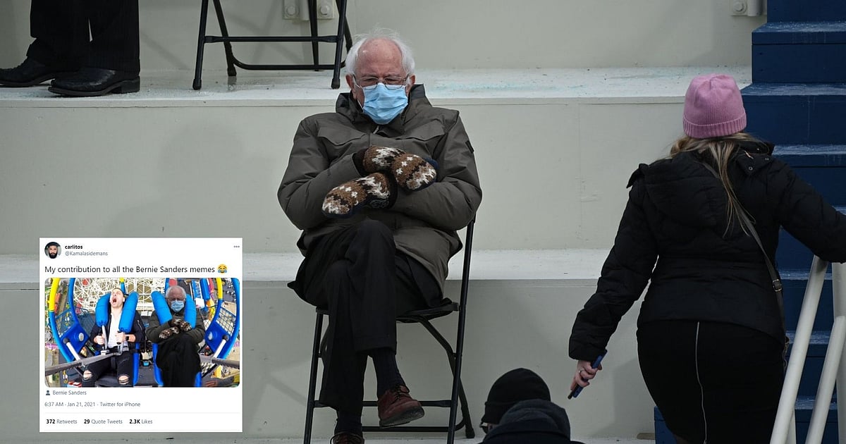 Bernie Sanders Inauguration Memes: Bernie Sanders In Mittens Become ...