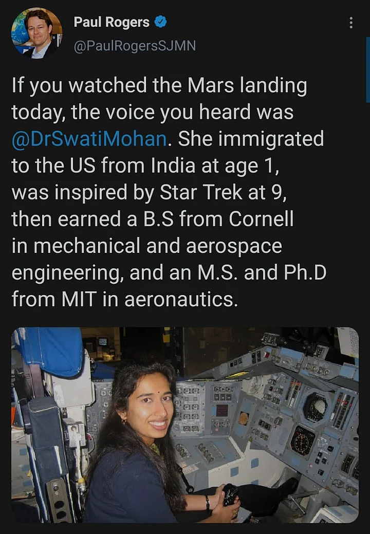 Meet Dr Swati Mohan, an Indian-American who led the Operations team in ...