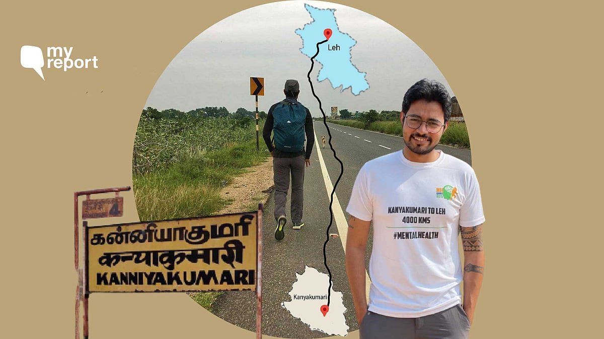 Video | Ronit Ranjan Is walking From Kanyakumari To Leh To Spread Awareness About Mental Health